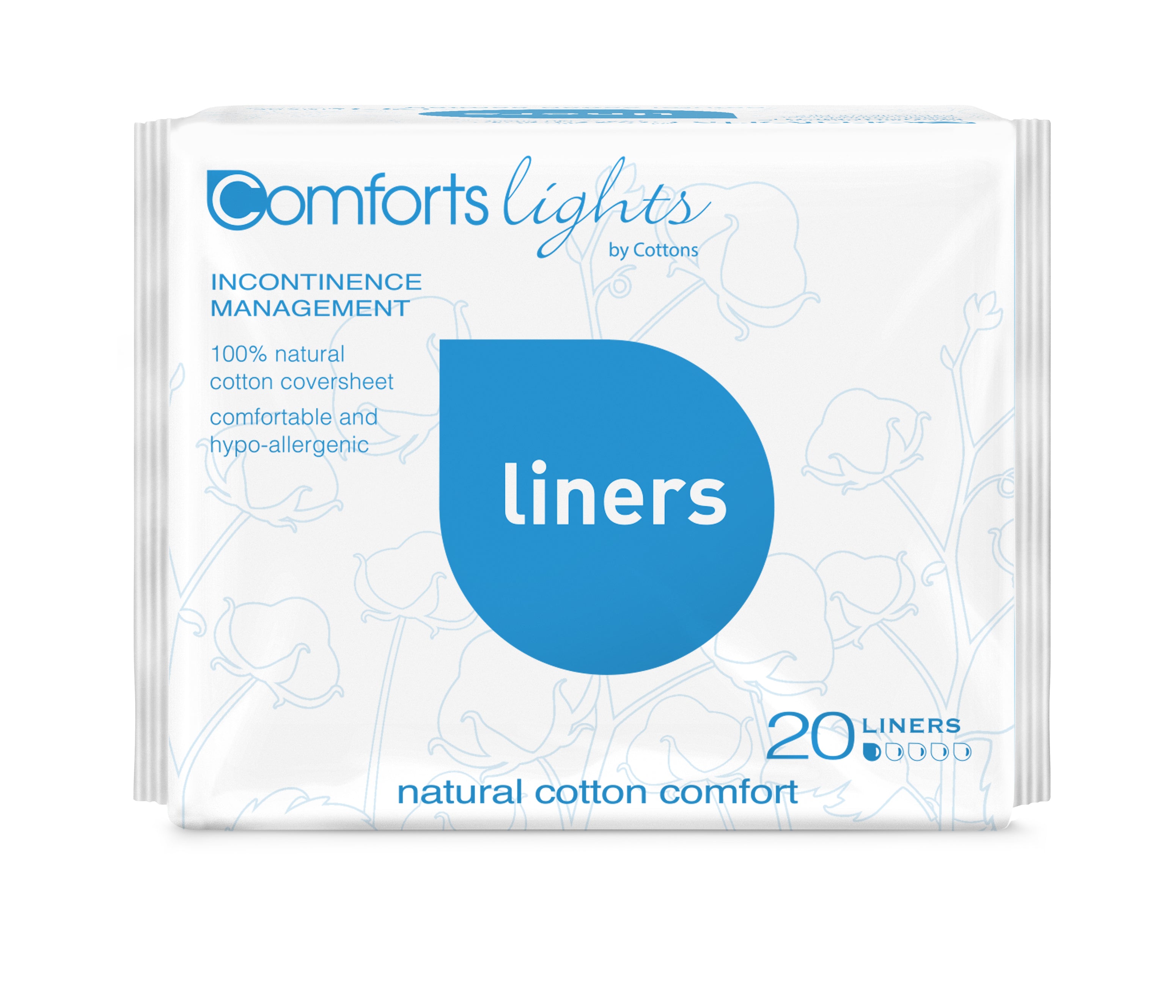 Cottons Shop | Comforts Lights Liners | Natural Incontinence Pads